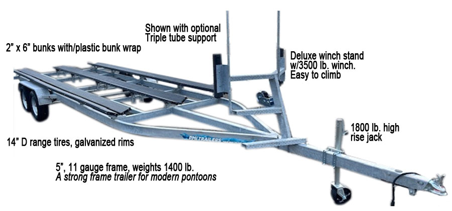 Hot Dip Galvanized Pontoon Trailers